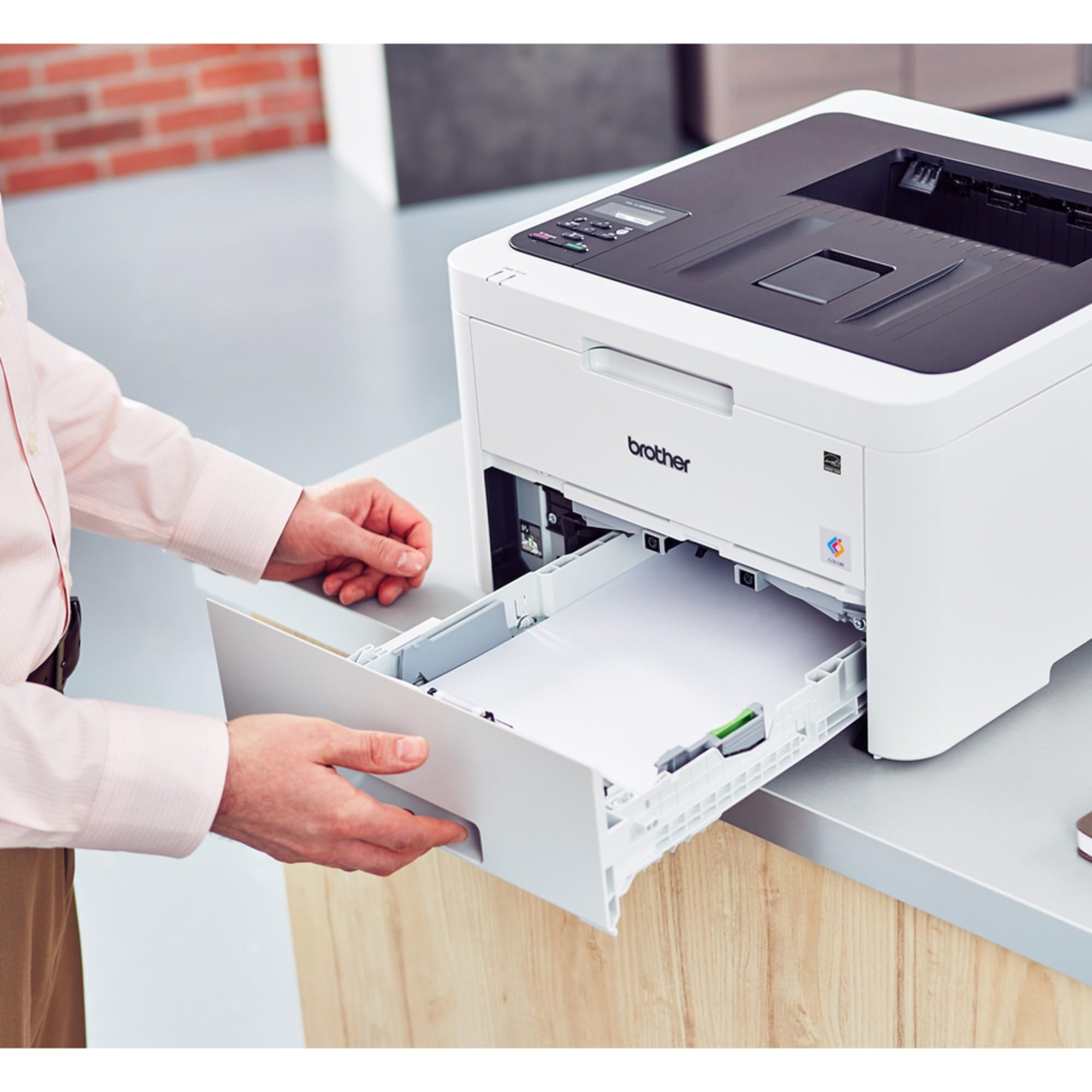 Brother HL-L3230CDW Compact Digital Color, Providing Laser Printer Quality Results with Wireless Printing and Duplex Printing, Amazon Dash Replenishment Ready, White