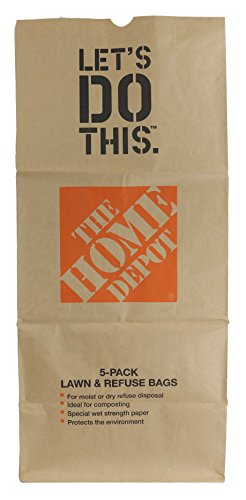 Home Depot Heavy Duty Brown Paper 30 Gallon Lawn and Refuse Bags for Home and Garden (70 Lawn Bags)