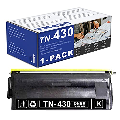 INDI 1 Pack TN-430 TN430 Black Toner Cartridge Replacement for Brother HL-1030 1200 1240 1250 1270N 1440 1450 1430 8350P 8350NLT 9650 9650N 9750 1650 1670N 1850 1870N Printer.