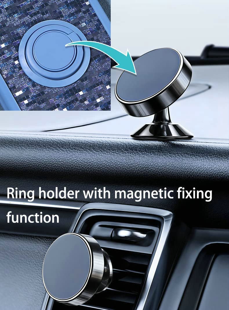 Case for Moto Thinkphone Case Compatible with Motorola Thinkphone Phone Case PC backplane + Silicone Soft Frame Cover [360 Metal Ring, Magnetic Car Mount] TZZH-LAN