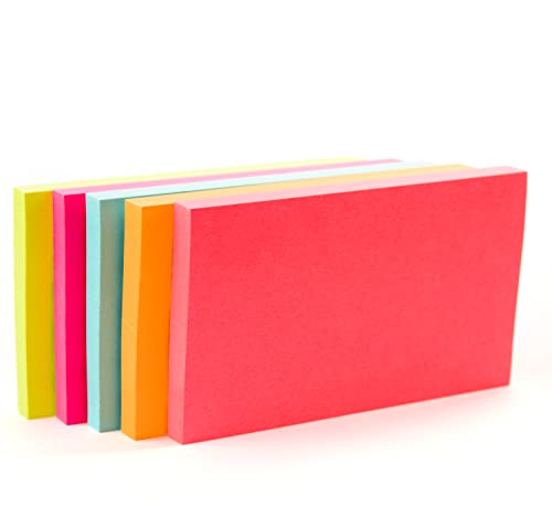Post-it Notes, 3 in x 5 in, 5 Pads, America #1 Favorite Sticky Notes, Cape Town Collection, Bright Colors (Magenta, Pink, Blue, Green), Clean Removal, Recyclable (655-5PK)