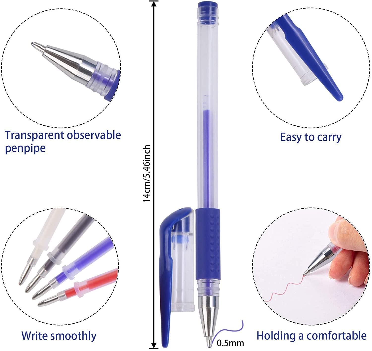 8 Pieces Heat Erasable Pens for Fabric with 52 Refills Fabric Marking Pens Fabric Markers for Quilting Sewing DIY Dressmaking Fabrics Tailors Chalk (60)