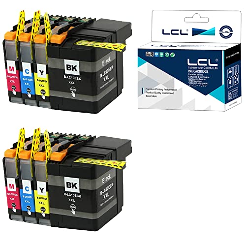 LCL Compatible Ink Cartridge Replacement for Brother LC10E LC10EBK LC10EC LC10EM LC10EY XXL High Yield MFC-J6925DW (2Black 2Cyan 2Magenta 2Yellow 8-Pack)