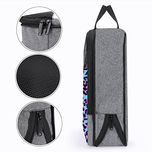 Frcavbin Vibrant Pop Leopard Print Travel Shoe Bag Shoes Carrier with Handle and Zipper Foldable Shoe Puches Organizer for Home storage School starts