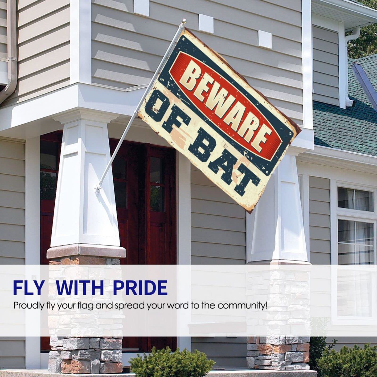 Flags to Hang in Your Room Beware of Bat Flag Grill Gifts for Dad Flags for Boys Room (Size : 30X45CM)