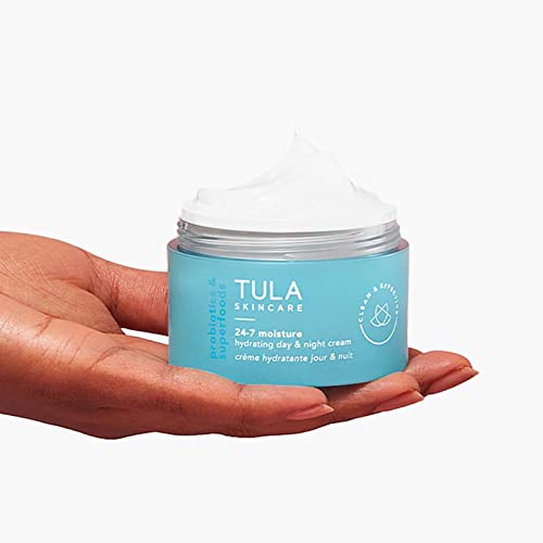 TULA Skin Care 24-7 Moisture Hydrating Day and Night Cream | Moisturizer for Face, Ageless is the New Anti-Aging, Face Cream, Contains Watermelon Fruit and Blueberry Extract | 1.5 oz.