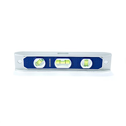 Swanson Tool Co TL002M 9-Inch Magnetic Die Cast Aluminum Torpedo Level with 3 Bubble Vials for 0°/90°/45° Measurements