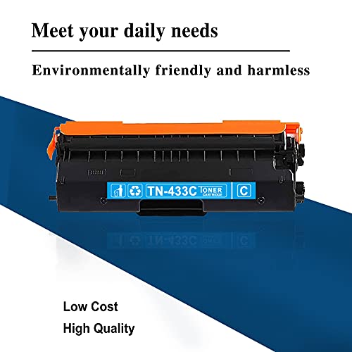 1-Pack Cyan TN433C TN-433C High Yield Toner Cartridge Compatible TN433 TN-433 Replacement for Brother HL-L9310CDWTT L9310CDWT L9310CDW L8360CDW DCP-L8410CDW MFC-L8900CDW L8610CDW L9570CDWT Printer.