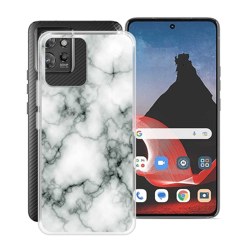 HGJTF Phone Case for Motorola ThinkPhone (6.6 inch), Shockproof Soft TPU Gel Bumper Shell,[Ultra-Thin ] [Anti-Yellowing] Clear Silicone Back Cover for Motorola ThinkPhone - Marble