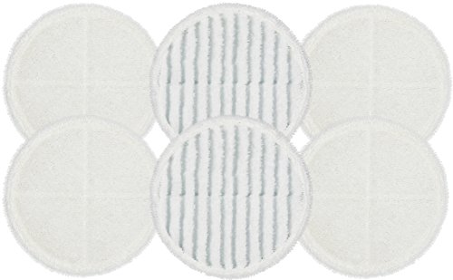 Flintar 2124 Spinwave Replacement Mop Pads for Bissell Bissel Spinwave Hard Floor Cleaner Powered Rotating Mop 2039 Series, 2307, 2315A, Part # 2124 (6 - Pack (4 Soft Pads + 2 Scrubby Pads))