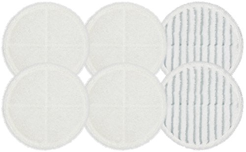 Flintar 2124 Spinwave Replacement Mop Pads for Bissell Bissel Spinwave Hard Floor Cleaner Powered Rotating Mop 2039 Series, 2307, 2315A, Part # 2124 (6 - Pack (4 Soft Pads + 2 Scrubby Pads))