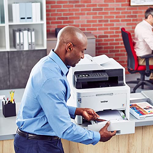 Brother MFC-L3770CDW Wireless Color All-in-One Laser Printer, Auto 2-Sided Printing, 3.7 Inch Color Touchscreen, Print Scan Copy, 30-Sheet Capacity, Bundle with FLASNAKE Printer Cable