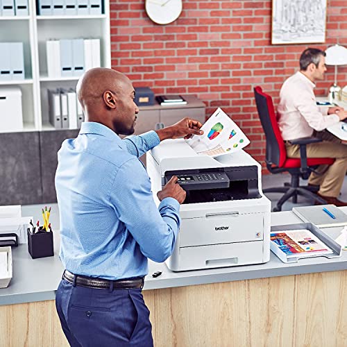 Brother MFC-L3770CDW Wireless Color All-in-One Laser Printer, Auto 2-Sided Printing, 3.7 Inch Color Touchscreen, Print Scan Copy, 30-Sheet Capacity, Bundle with FLASNAKE Printer Cable