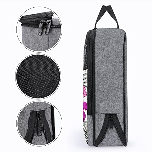 Frcavbin Hawaiian Tropical Hibiscus Flowers Palm Travel Shoe Bag Shoes Carrier with Handle and Zipper Foldable Shoe Puches Organizer for Home storage School starts