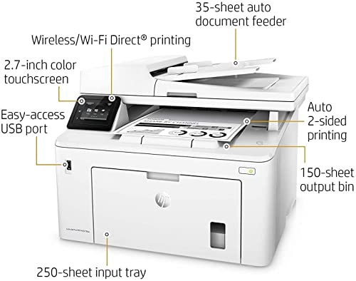 HP Laserjet Pro MFP M22 7fdw Monochrome Wireless All-in-One Laser Printer, Copy & Scan & Fax, 2.7" Color Touchscreen Display, 30 ppm, 1200x1200 dpi, Duplex & Mobile Printing, Durlyfish