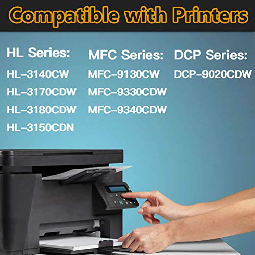 5-Pack (2BK+C+Y+M) Compatible TN-221 TN221 Printer Toner Cartridge TN-225 TN225 TN221/225 Used for Brother MFC-9340CDW 9330CDW 9130CW HL-3170CW 3180CDW DCP-9020CDN, Sold by Etechwork