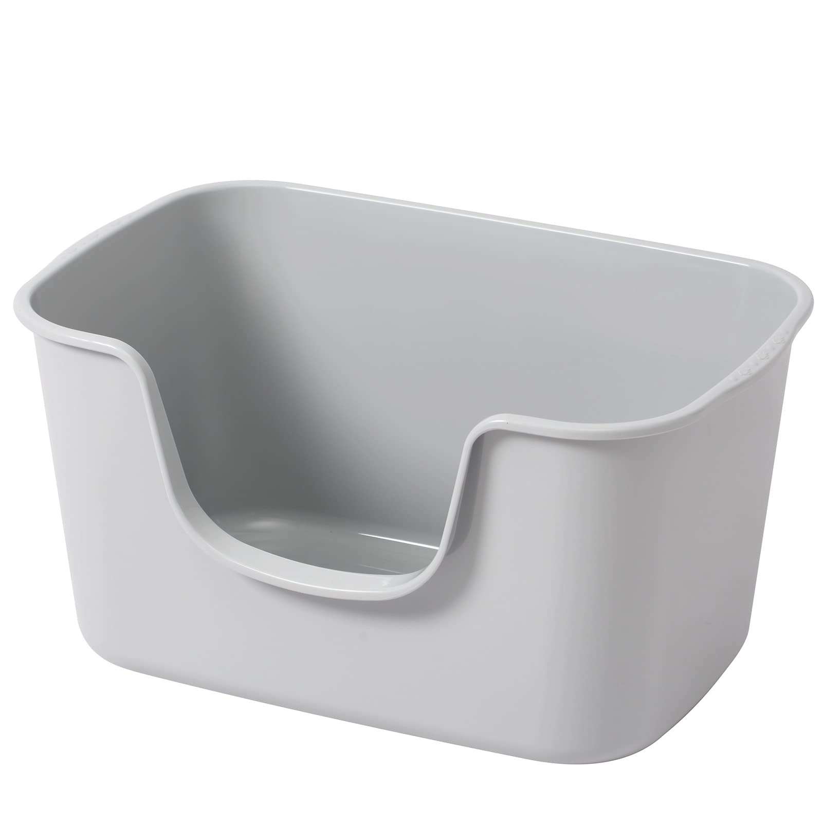 Smart Paws Extra Large Jumbo Cat Litter Box for Maine Coon Cats, Open Top High-Sided Anti-Splash Litter Pans, Durable XL Kitty Bathroom for Multi-Cat Households (Grey)