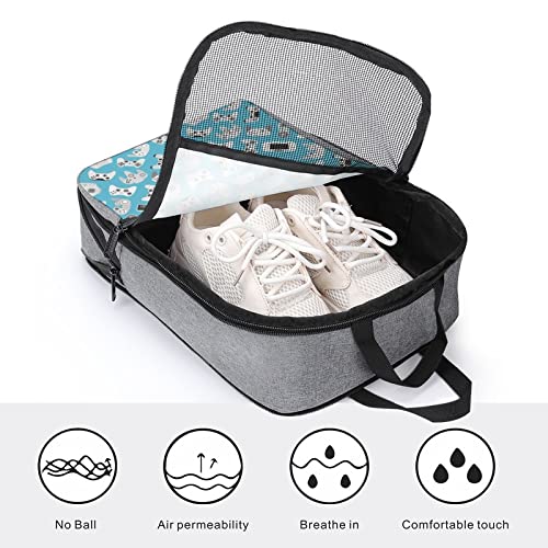 Frcavbin Video Games Gamepad Gamer on Blue Travel Shoe Bag Shoes Carrier with Handle and Zipper Foldable Shoe Puches Organizer for Home storage School starts