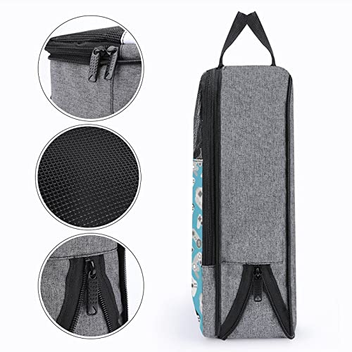 Frcavbin Video Games Gamepad Gamer on Blue Travel Shoe Bag Shoes Carrier with Handle and Zipper Foldable Shoe Puches Organizer for Home storage School starts