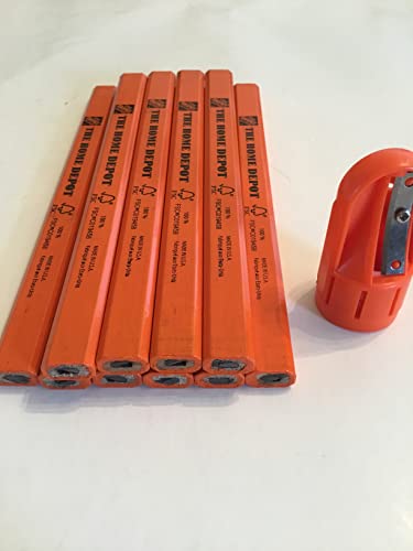 Carpenter Pencil and Carpenter Pencil Sharpener The Home Depot 10pk (10 Pk with Sharpener)
