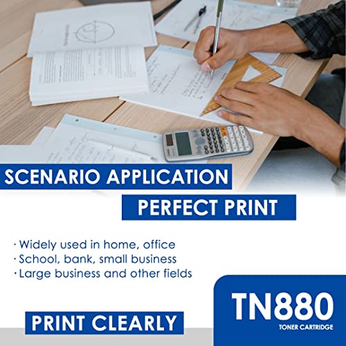 TN-880 (TN880) 𝑺𝒖𝒑𝒆𝒓 𝑯𝒊𝒈𝒉 𝒀𝒊𝒆𝒍𝒅 Black Laser Toner -Cartridge 2-Pack, LVELIMIT Compatible Replacement for Brother MFC-L6750DW MFC-L5700DW MFC-L5800DW MFC-L5900DW HL-L5100DN Printer