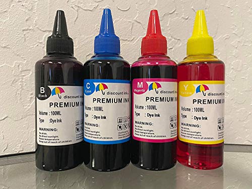 INKPRO 4x100ml Universal Refill Ink for Canon HP Brother Lexmark Dell Printers (4 Colors Set), Cyan