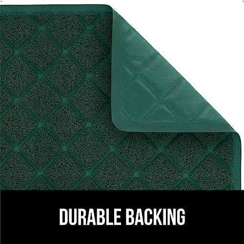 GORILLA GRIP Cat Litter Box Mat, Water Resistant Kitty Litter Trapping Mat, Textured Backing, Easy to Clean, Less Waste and Clean Floors, Kitten Supplies for Indoor Cats, Soft on Paws, 30x20 Green