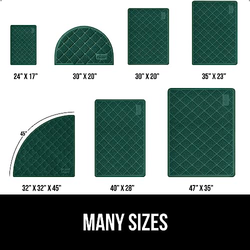 GORILLA GRIP Cat Litter Box Mat, Water Resistant Kitty Litter Trapping Mat, Textured Backing, Easy to Clean, Less Waste and Clean Floors, Kitten Supplies for Indoor Cats, Soft on Paws, 30x20 Green