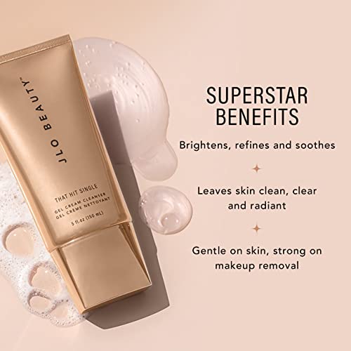 JLO BEAUTY That Hit Single Gel Cream Cleanser | Sulfate-Free, Antioxidant-Rich, Clears, Brightens, & Removes Makeup for Smooth, Radiant Skin | 5 Oz