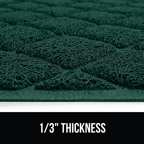 GORILLA GRIP Cat Litter Box Mat, Water Resistant Kitty Litter Trapping Mat, Textured Backing, Easy to Clean, Less Waste and Clean Floors, Kitten Supplies for Indoor Cats, Soft on Paws, 30x20 Green