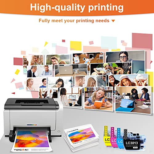 TESEN Compatible LC3013 Ink Cartridge Replacement for Brother 3013 LC 3013 LC3011 Use with Brother MFC-J497DW MFC-J895DW MFC-J491DW J497DW MFC-J690DW Series Printer (4 Pack, Black Cyan Magenta Yellow)