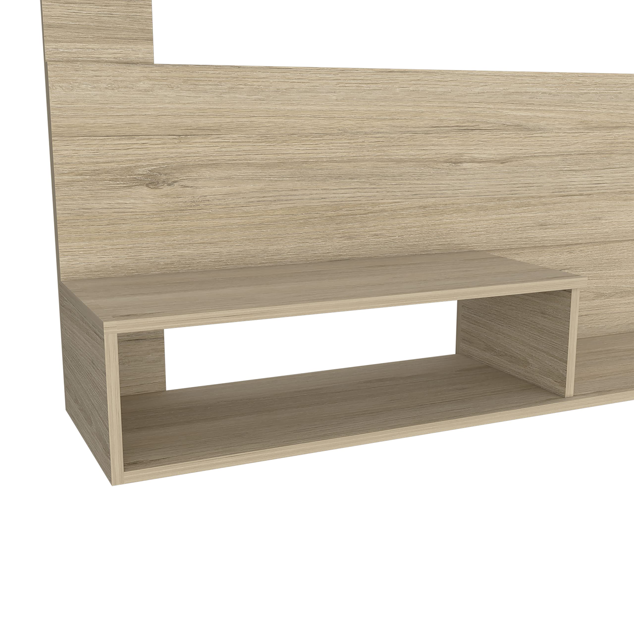 FM FURNITURE Cabos Floating Entertainment Center for TVs up to 55-inches, Light Pine