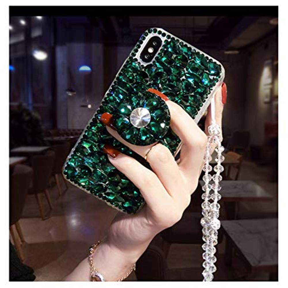 Case for Moto Think Phone 5G,Moto ThinkPhone 5G Case,Diamond Kickstand 3D Handmade Bling Diamond Glitter Phone Case for Motorola Moto ThinkPhone 5G (Green)