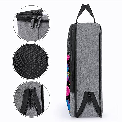Frcavbin Bright Tropical Pineapple Exotic Fruit Travel Shoe Bag Shoes Carrier with Handle and Zipper Foldable Shoe Puches Organizer for Home storage School starts
