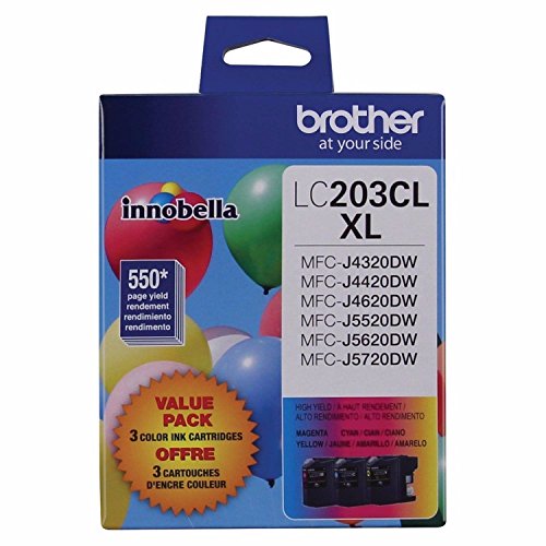 Brother MFC-J5720DW High Yield C/M/Y Ink Cartridge 3-Pack (Includes OEM# LC203C, LC203M, LC203Y) (3 x 550 Yield)