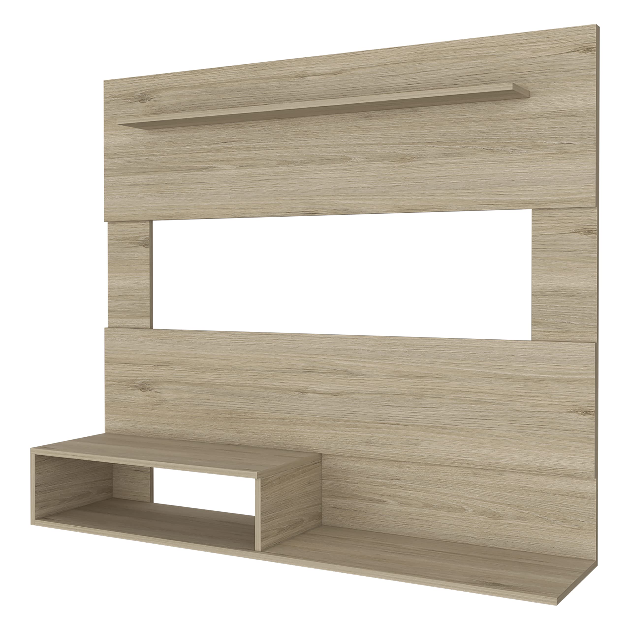 FM FURNITURE Cabos Floating Entertainment Center for TVs up to 55-inches, Light Pine