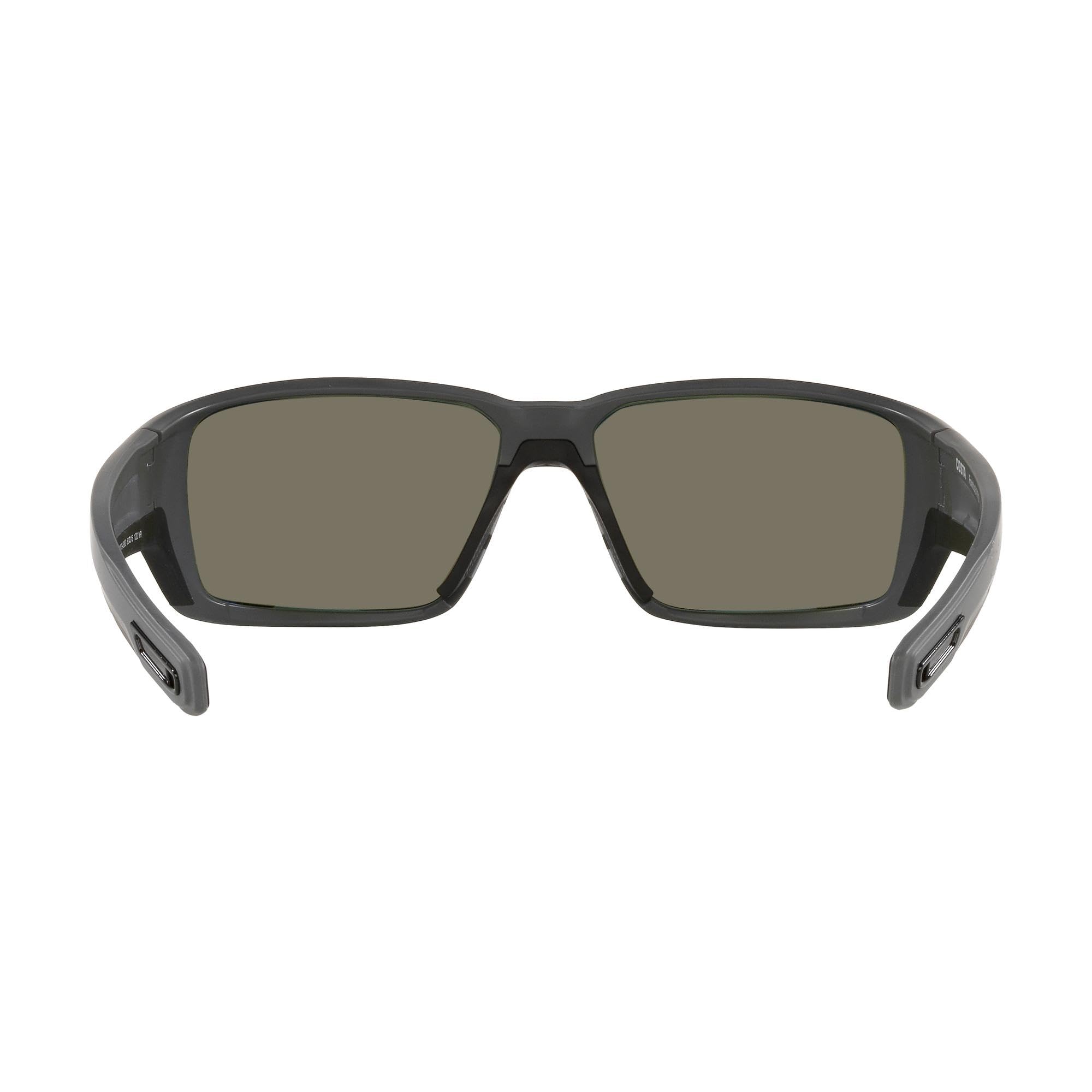 Costa Del Mar Mens Fantail Pro Fishing and Watersports Rectangular Sunglasses, Matte Grey/Blue Mirrored Polarized-580G, 60 mm