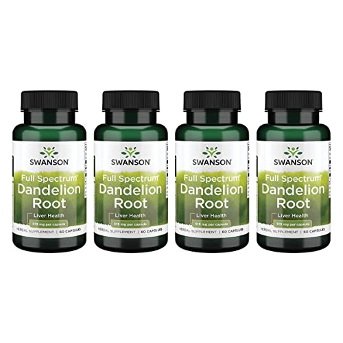 Swanson Dandelion Root 515 Milligrams 60 Capsules (4 Pack)