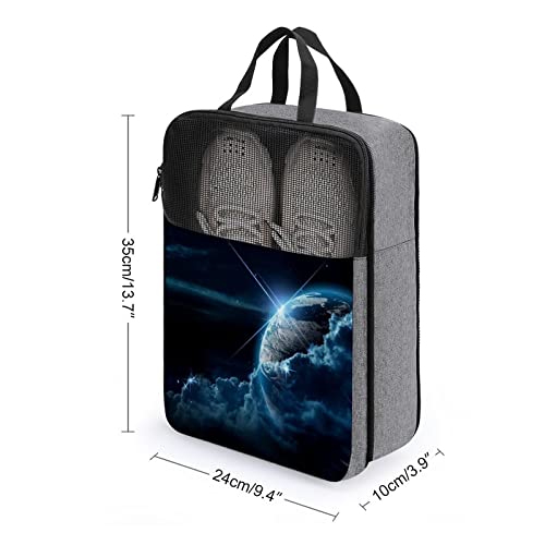 Frcavbin Galaxy Earth Planet Travel Shoe Bag Shoes Carrier with Handle and Zipper Foldable Shoe Puches Organizer for Home storage School starts
