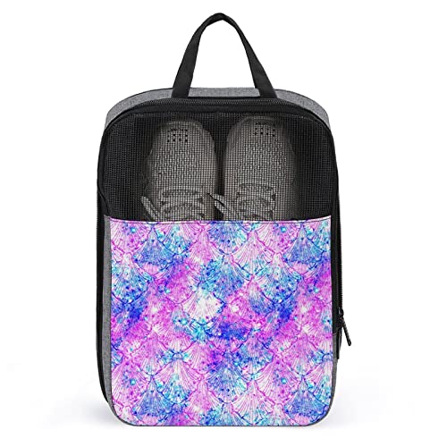 Frcavbin Mermaid Galaxy Travel Shoe Bag Shoes Carrier with Handle and Zipper Foldable Shoe Puches Organizer for Home storage School starts