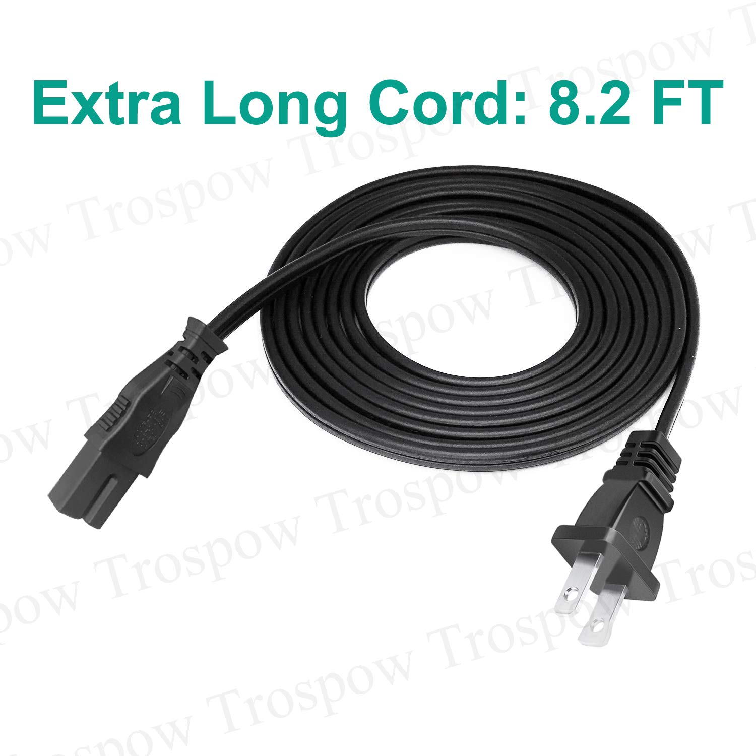 8.2ft Power Cord for Bose Acoustimass 10 Series IV III Home Theater System 300 Bass Module 321 Subwoofer AC 2 Prong Polarized Power Cord Cable Replacement