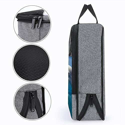 Frcavbin Travel Shoe Bag Shoes Carrier with Handle and Zipper Foldable Shoe Puches Organizer for Home storage School starts (Dolphin And Sea Lion)
