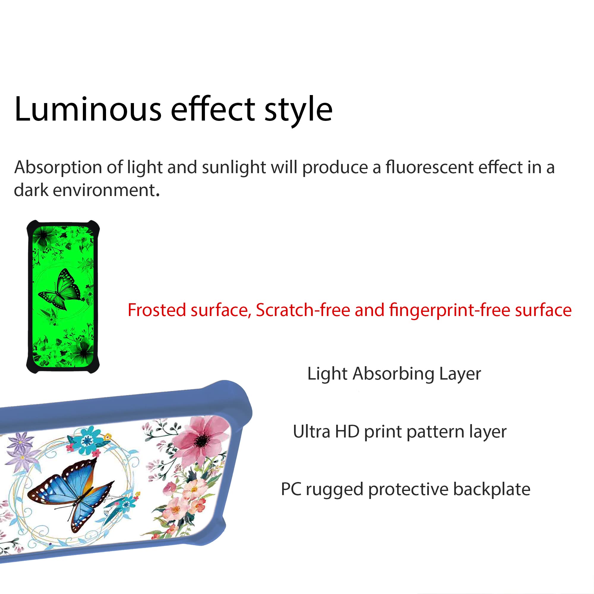 jioeuinly Case for Moto Thinkphone Case Compatible with Motorola Thinkphone Phone Case Cover [with Tempered Glass Screen Protector][Hard PC + Soft Silicone][Ring Support] [Luminous Effect] YGL-LHD