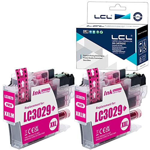LCL Compatible Ink Cartridge Replacement for Brother LC3029 XXL LC3029M High Yield MFC-J5830DW J5830DWXL J5930DW J6535DW J6535DWXL J6935DW (2-Pack Magenta)