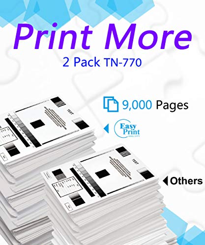 EASYPRINT (2- Black Pack) Compatible TN770 Toner Cartridges Replacement for TN-770 Used for Brother HL-L2370DW HL-L2370DWXL MFC-L2750DW MFC-L2750DWXL Printer