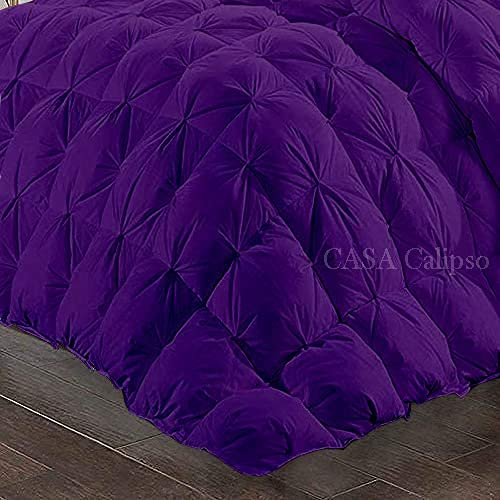 All Season Pinch Down-Alternative Oversize Pinch Plated Comforter Set 400 Thread Count 100% Egyptian Cotton,Purple Solid