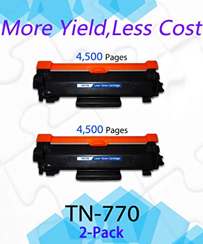 EASYPRINT (2- Black Pack) Compatible TN770 Toner Cartridges Replacement for TN-770 Used for Brother HL-L2370DW HL-L2370DWXL MFC-L2750DW MFC-L2750DWXL Printer