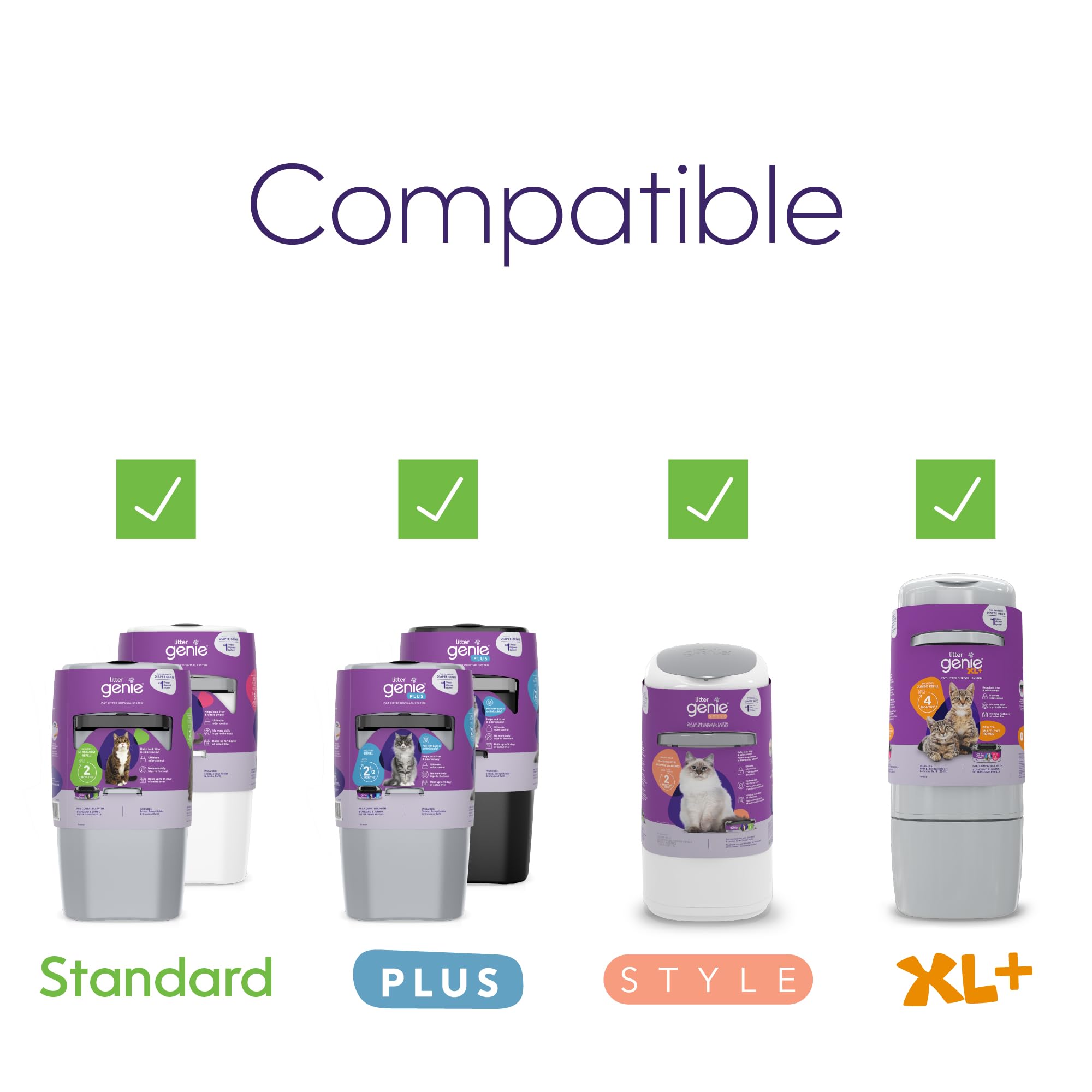 Litter Genie Refill Bags | Jumbo 1-Pack | Up to 4 Months of Supply in 1 Cartridge | Ultimate Odor Control Cat Litter Bags