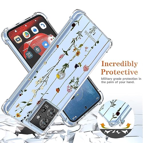 GTBDEKI Phone Case for Motorola ThinkPhone Case, Moto ThinkPhone Case with Screen Protector, Clear Case with Flower Garden Patterns Protective Phone Cover for Motorola ThinkPhone Floral Garden