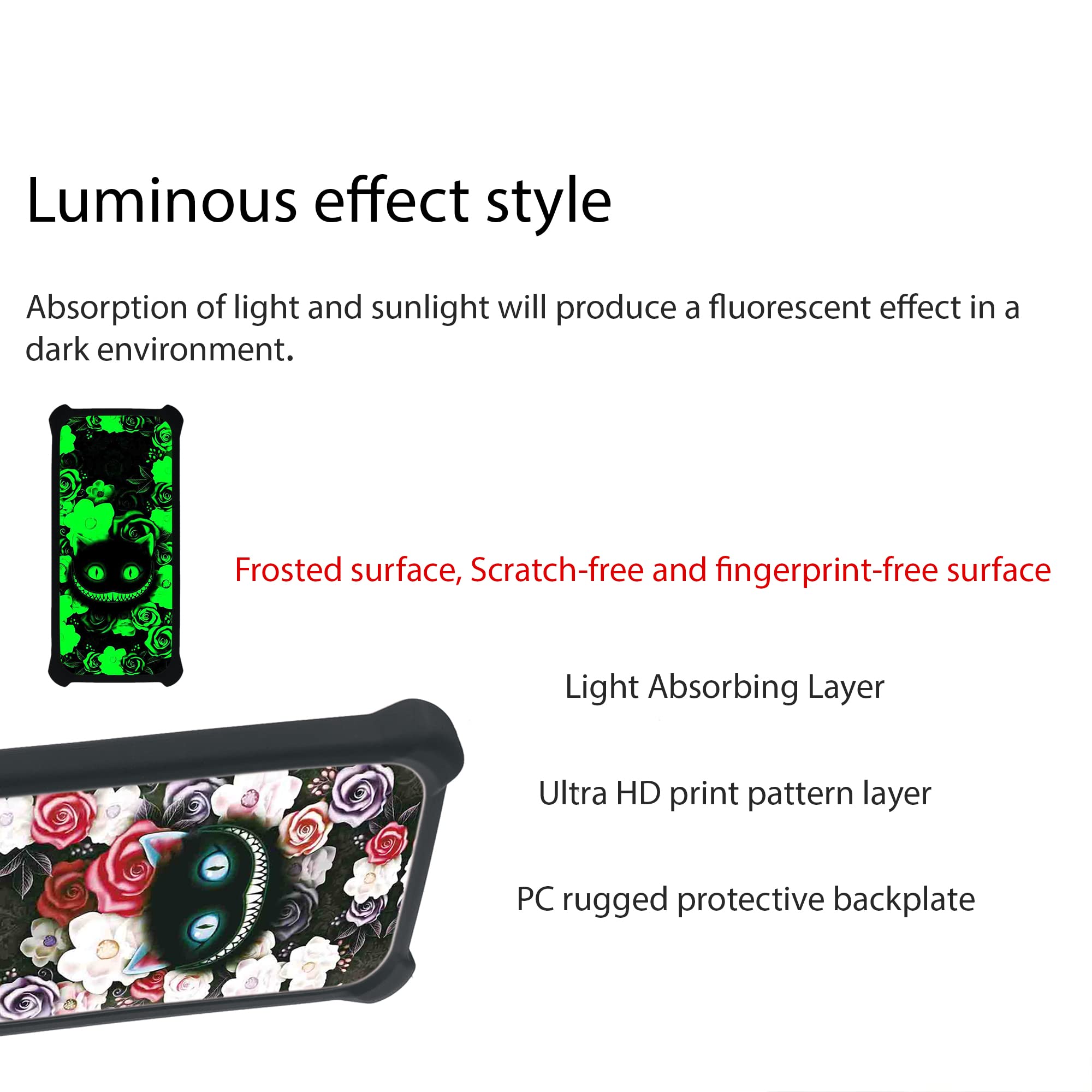 jioeuinly Case for Moto Thinkphone Case Compatible with Motorola Thinkphone Phone Case Cover [with Tempered Glass Screen Protector][Hard PC + Soft Silicone][Ring Support] [Luminous Effect] YGH-LZM